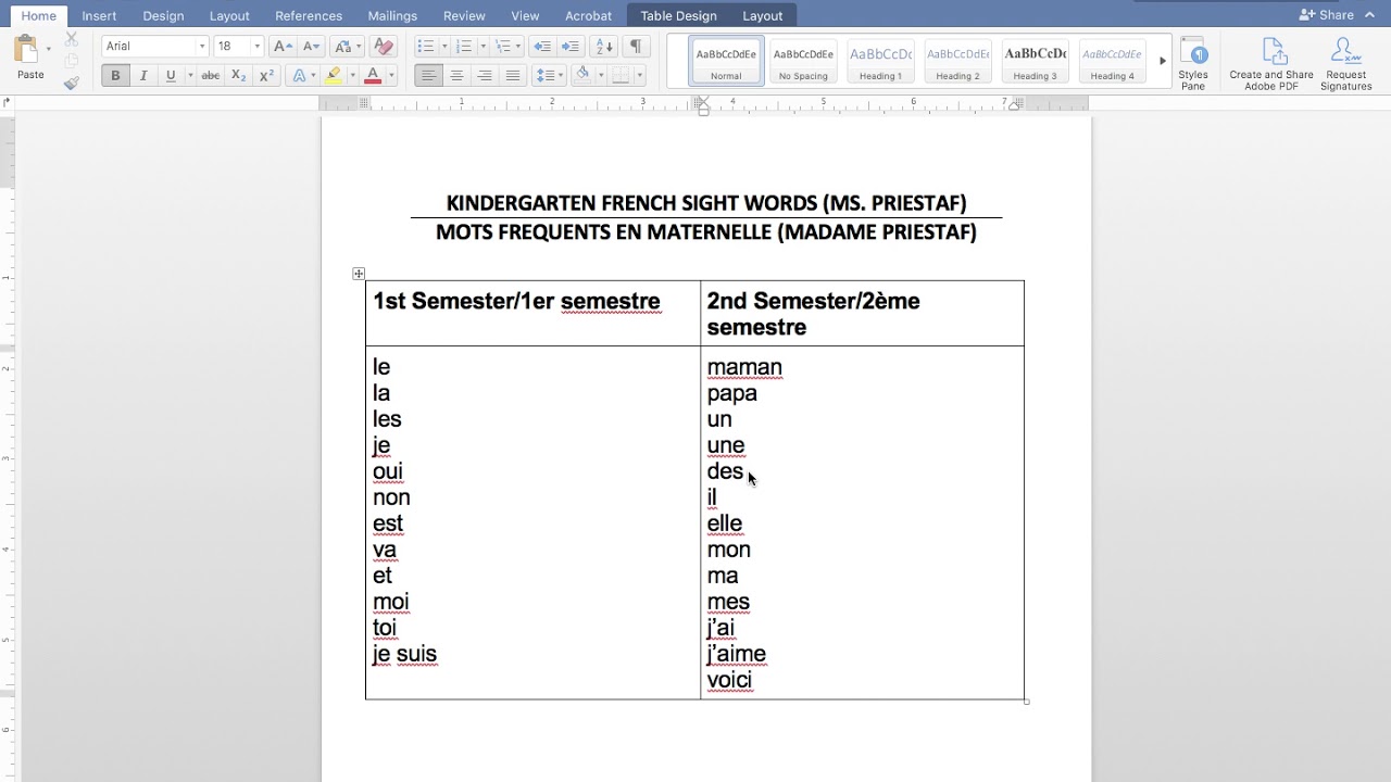 Mots frequents maternelle/Kindergarten Sight Words (2019 2020) - YouTube