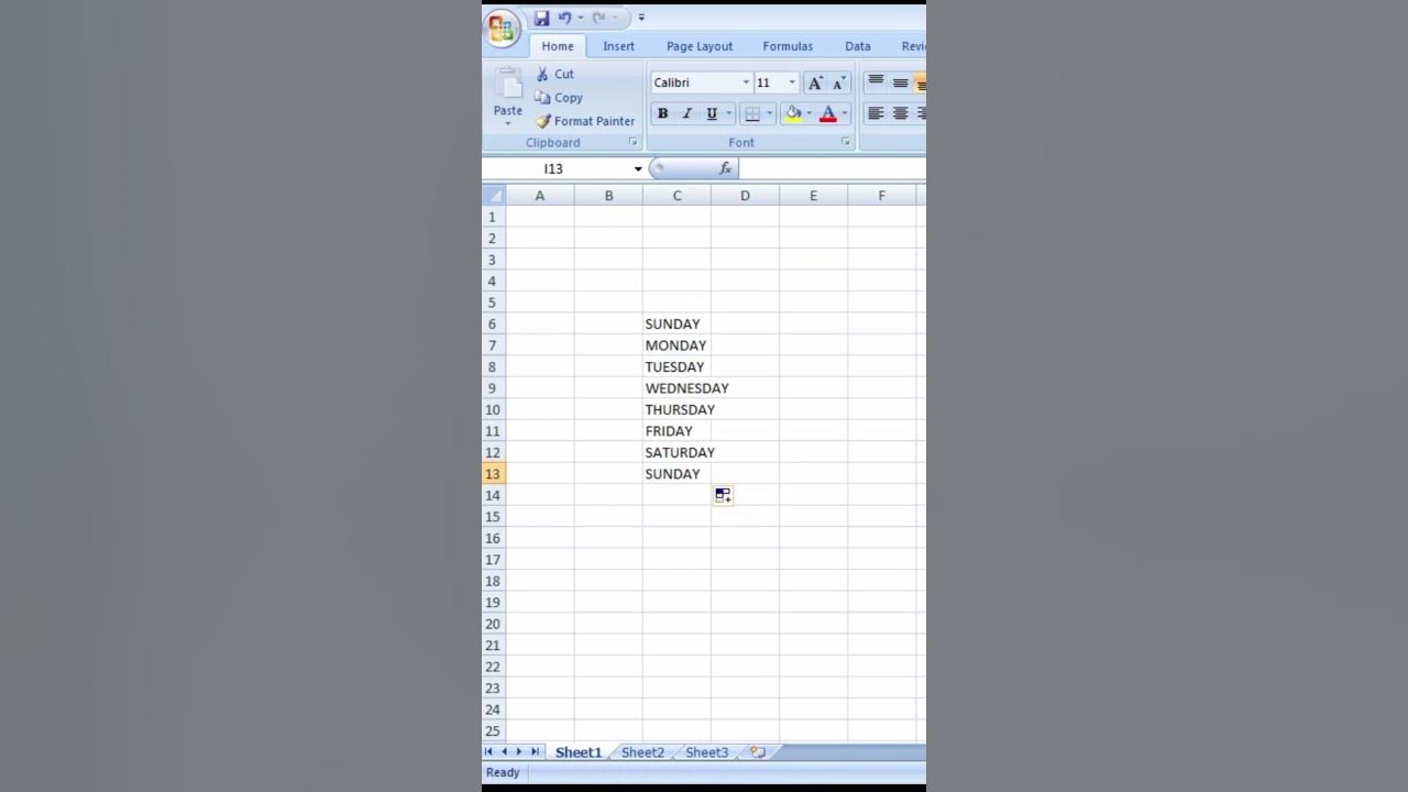 Autofill Days of week in Excel - YouTube