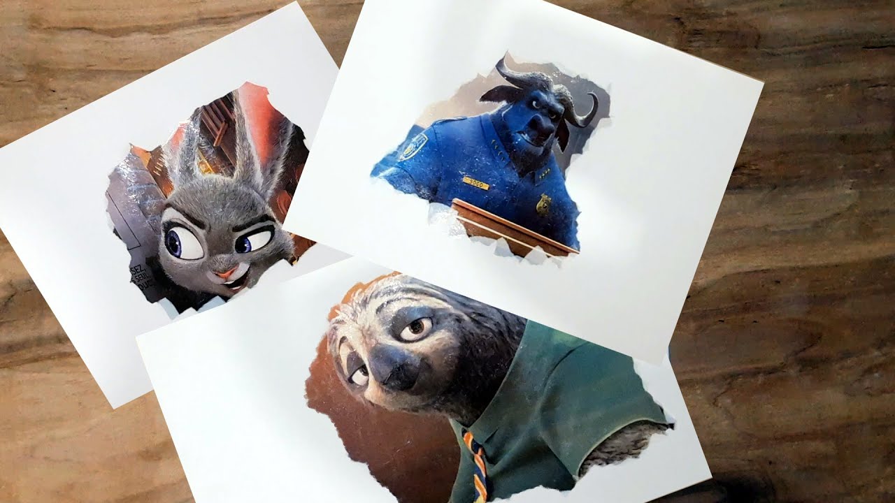 Draw Zootopia - Judy Hopps, Flash, Chief Bogo | Time-lapse - YouTube