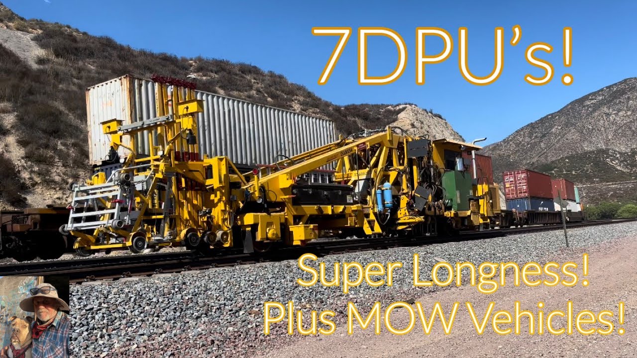 Enormous Gigantic Super Length Port Stack Train! Plus MOW Vehicles! 7 ...