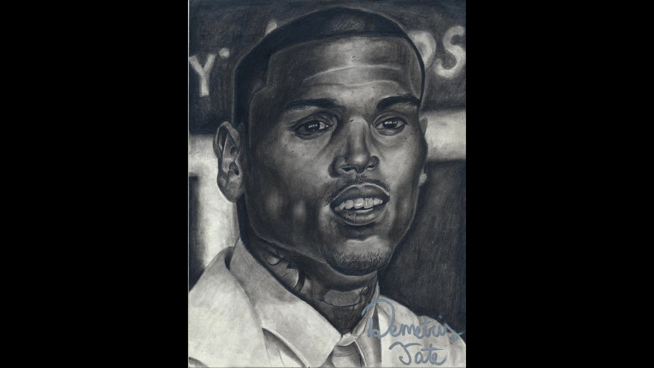 Chris Brown Pencil Drawing By Demetris Tate - YouTube