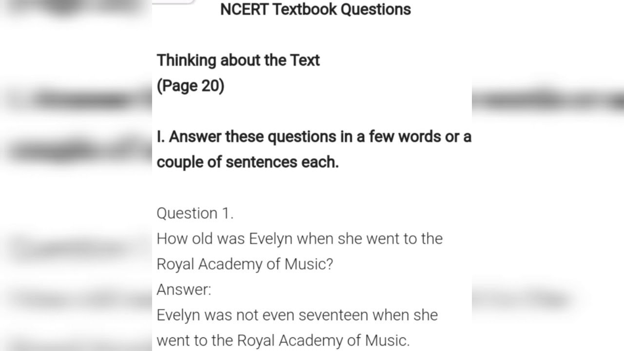 English Book Beehive Class 9 Chapter 2 The Sound Of Music All Questions ...