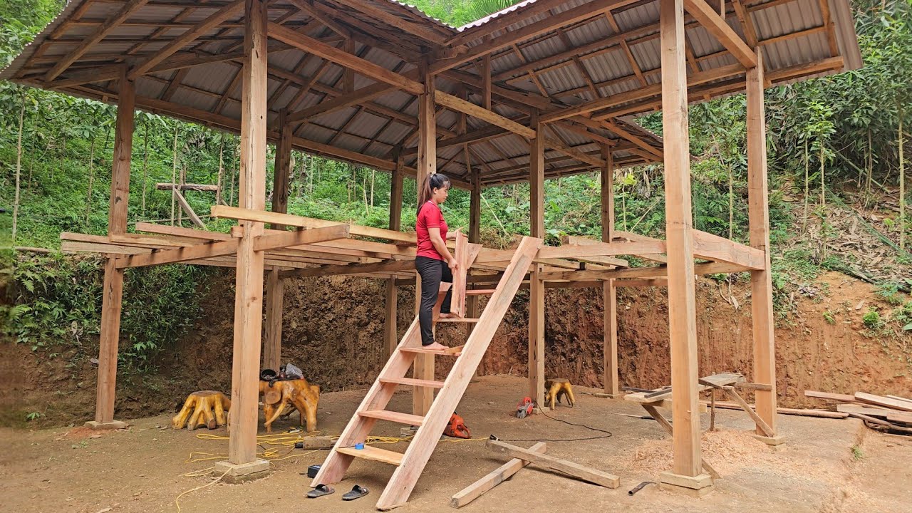 Build a super beautiful staircase for a new wooden house - Build a new ...