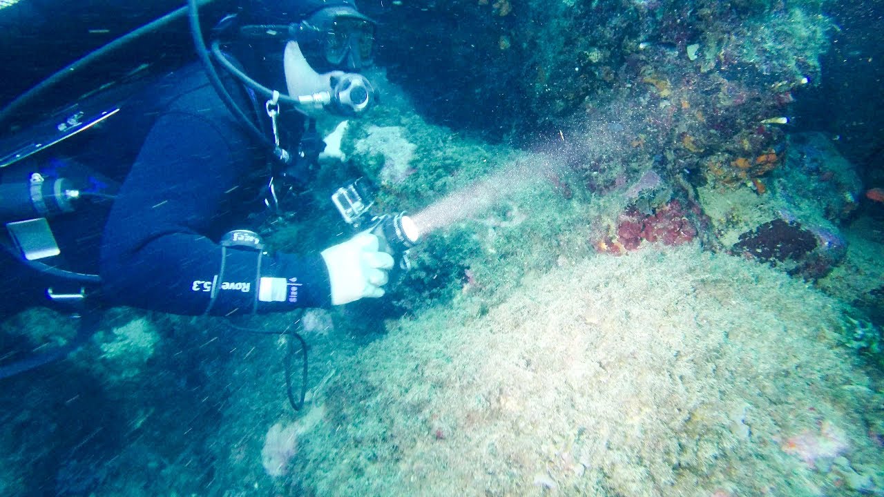 Scuba Diving on Submerged Greek Columns and in a Large Cave. Taormina ...