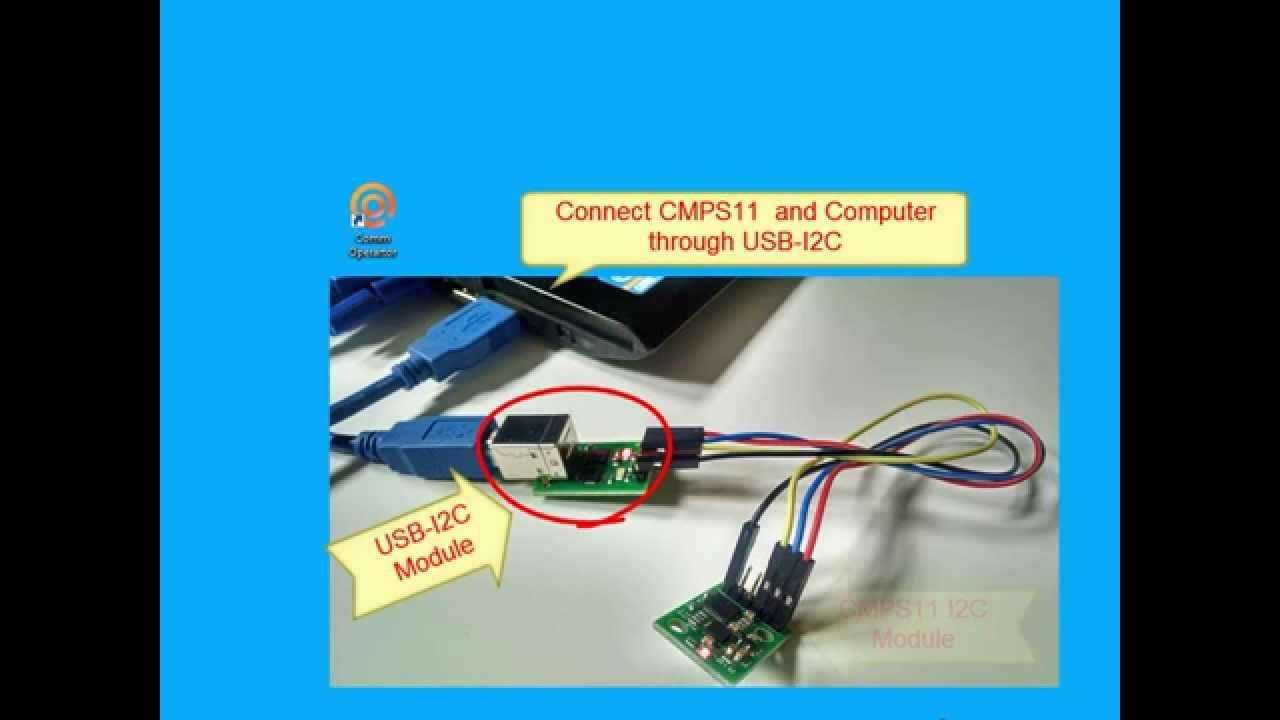 Test USB-I2C & CMPS11 with Comm Operator Software - YouTube