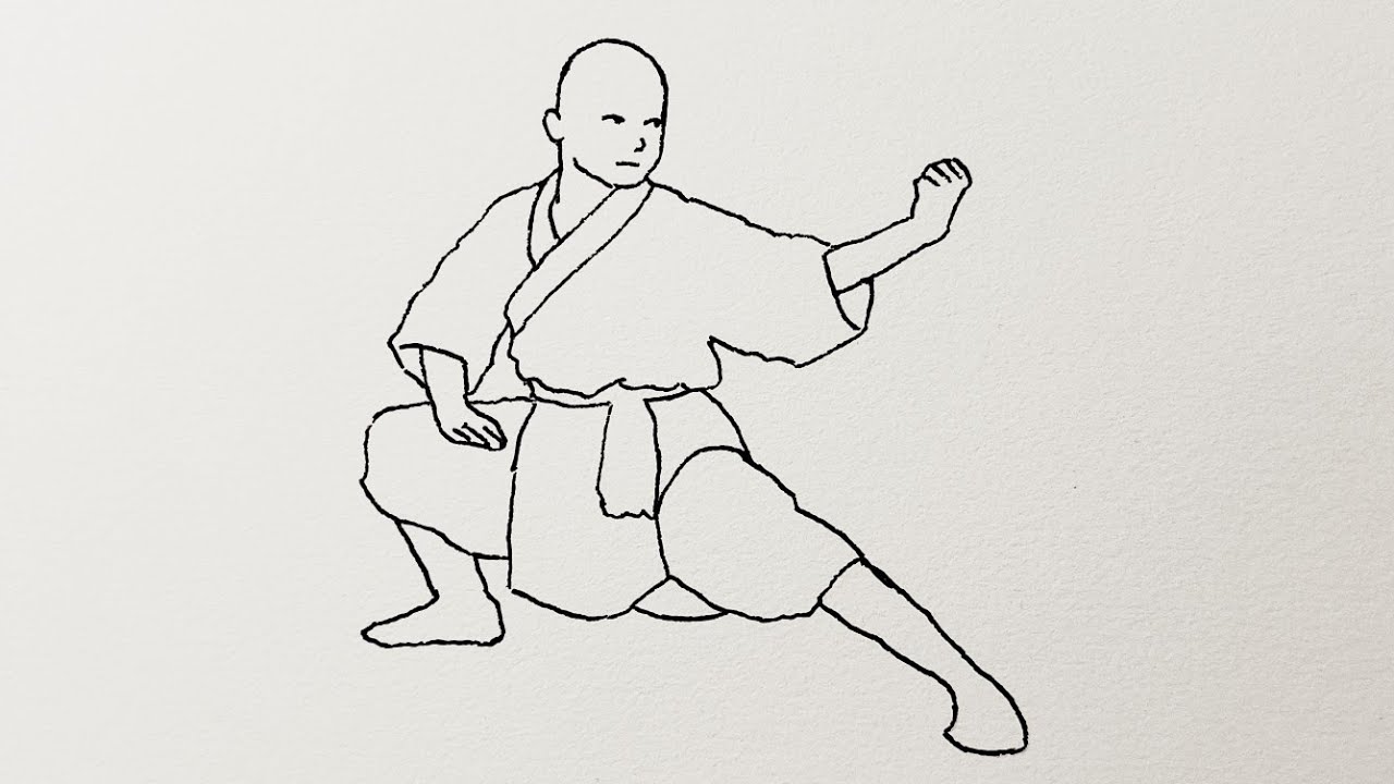 How to Draw a Shaolin Monk - YouTube
