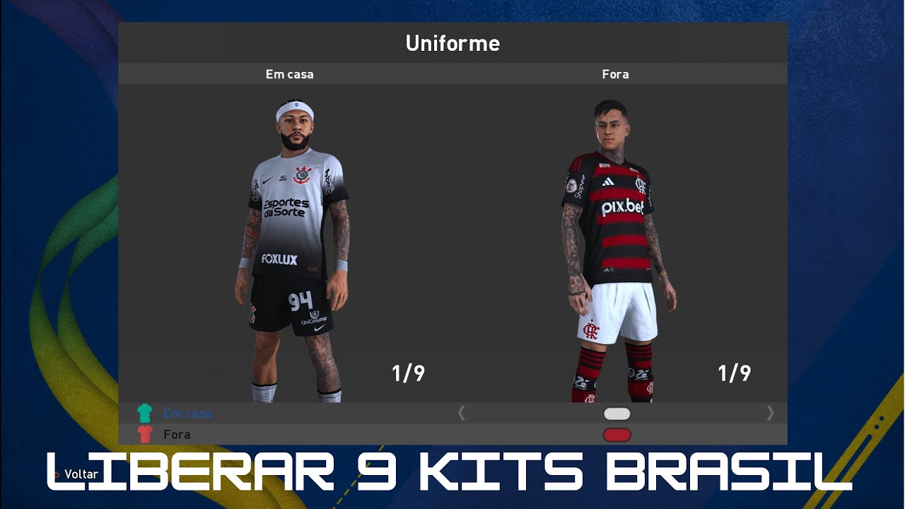 Tutorial Fácil Liberar 9 Kits Brasil Serie A e B PES 21 PC - YouTube