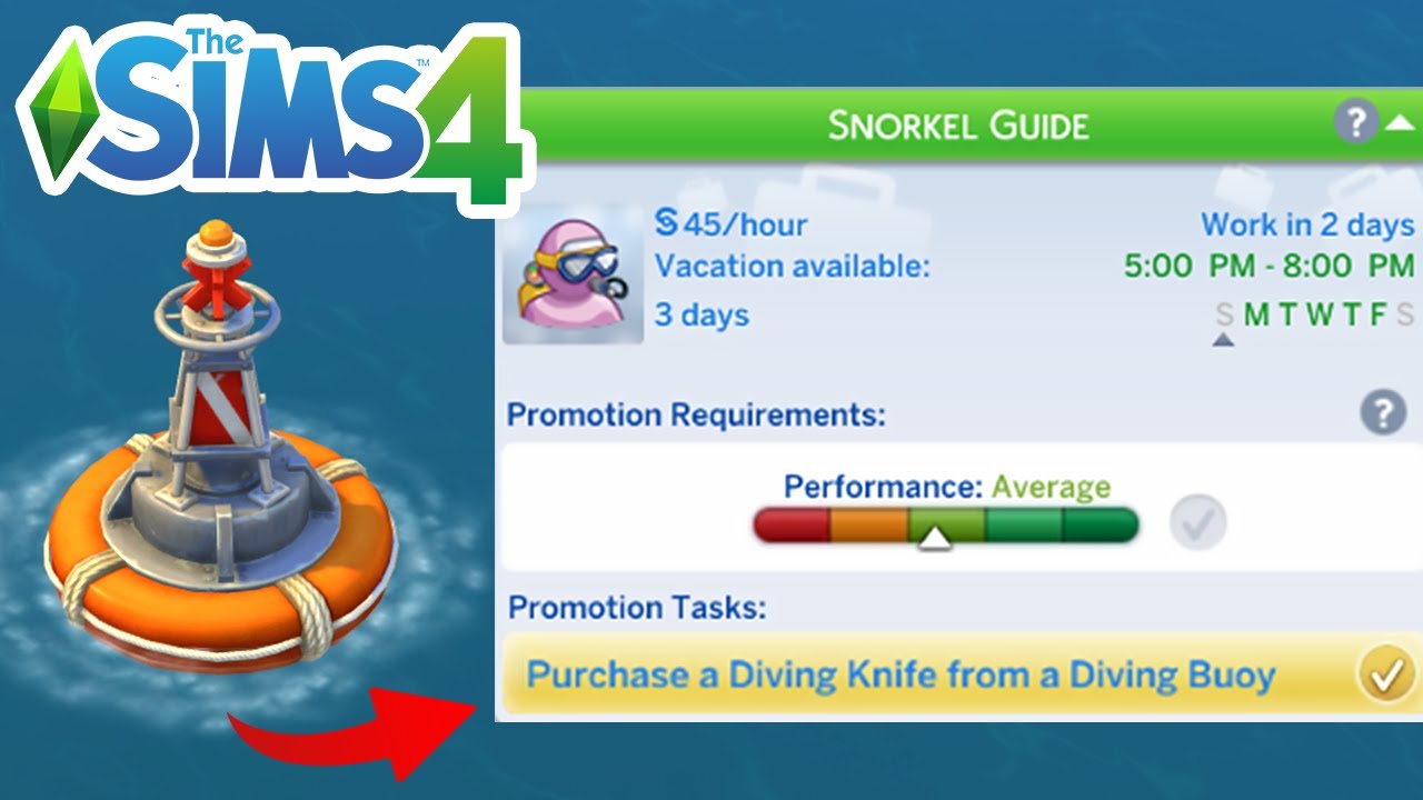 How To Purchase A Diving Knife From A Diving Buoy - The Sims 4 - YouTube