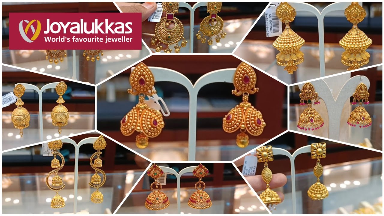 Joyalukkas Gold Earring Collections | Antique Jimikki Collections ...