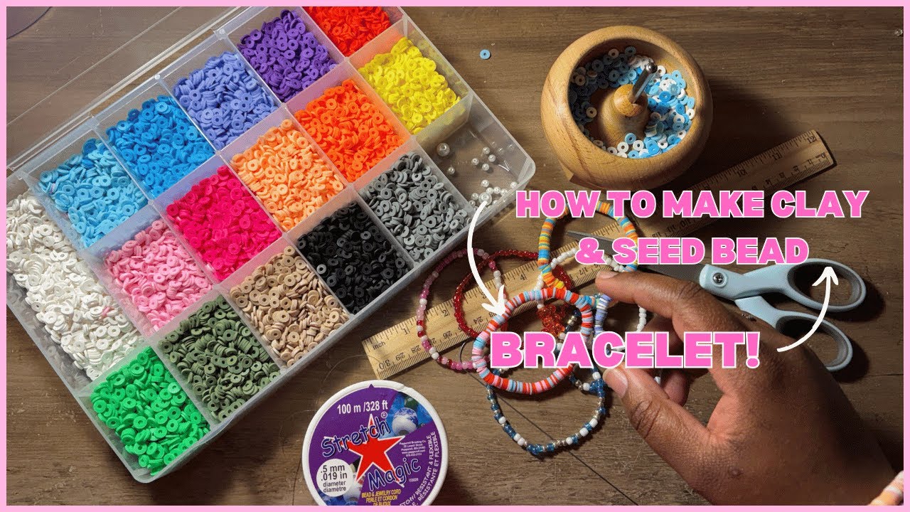 HOW TO MAKE A CLAY & SEED BEAD BRACELET || STEP BY STEP TUTORIAL ...