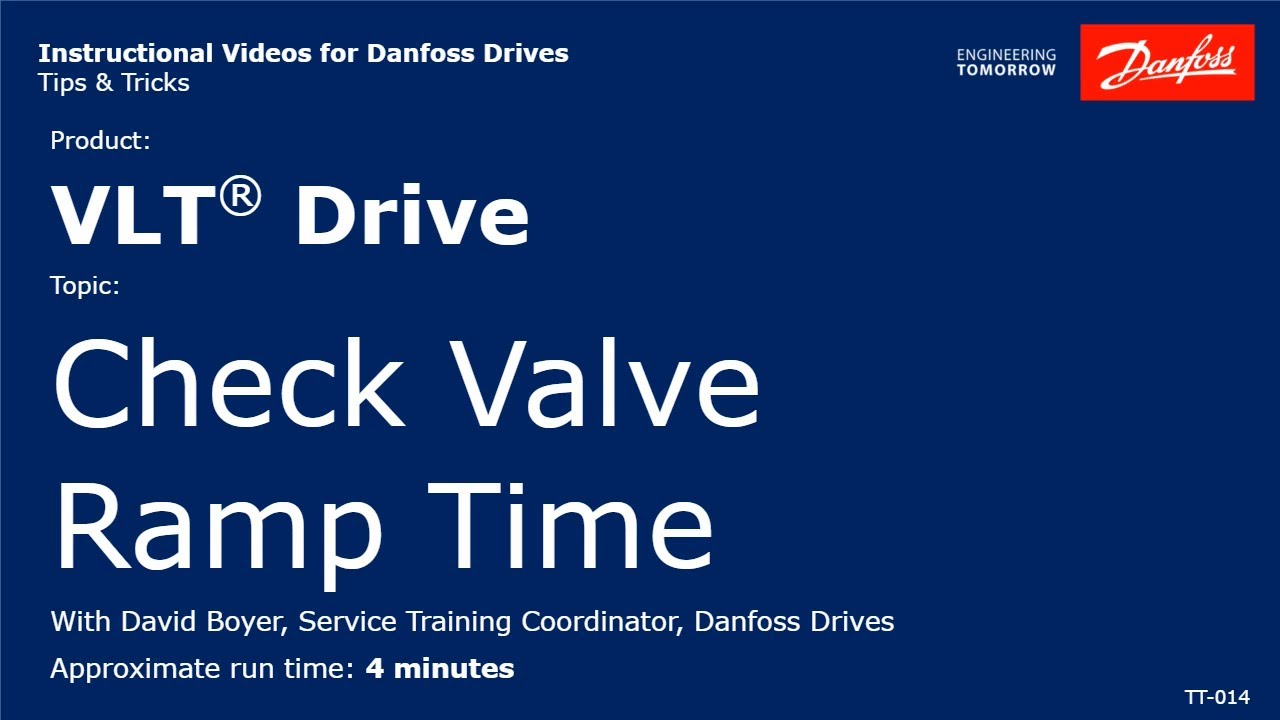 VLT® Drives: Check Valve Ramp Time - YouTube