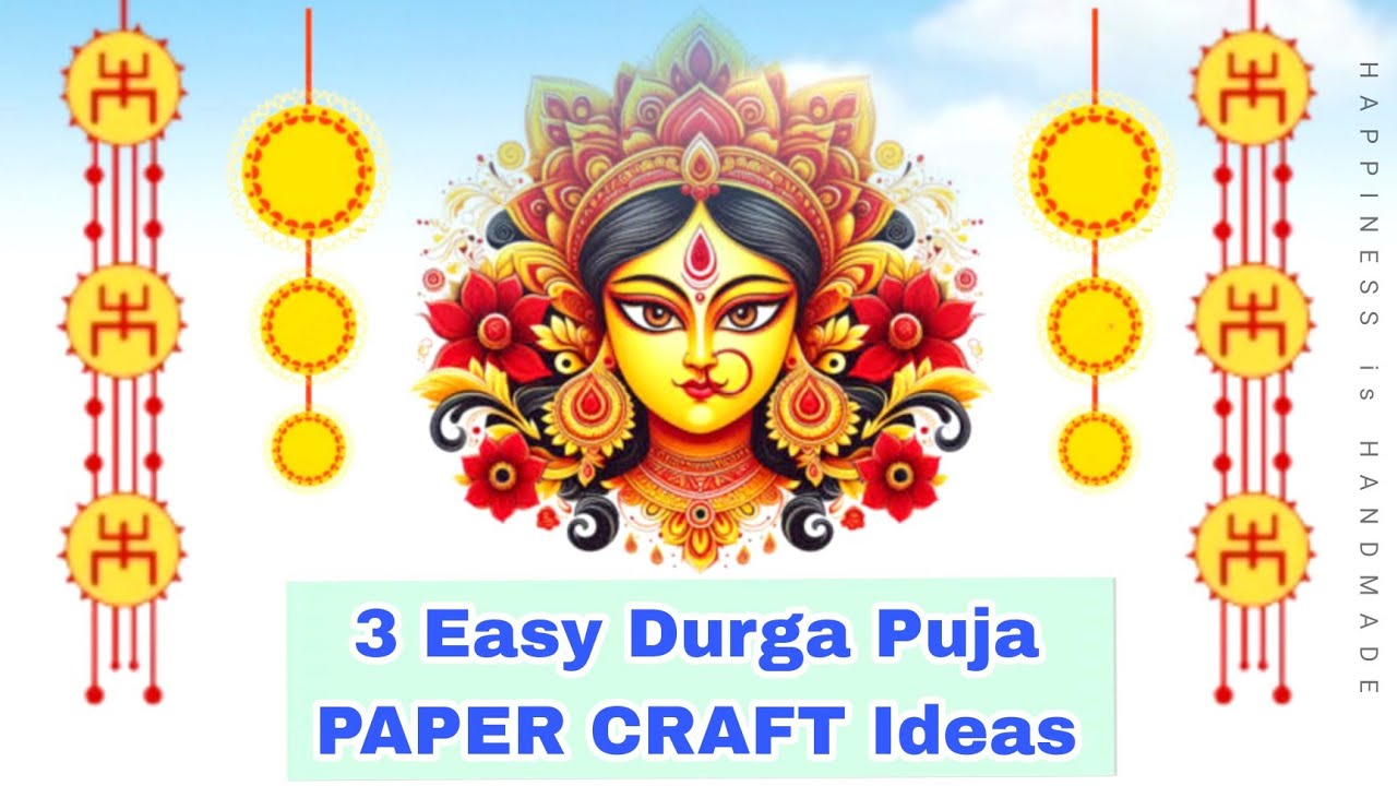 3 Easy Durga Puja Craft idea with Paper || Durga Puja Craft ideas ...