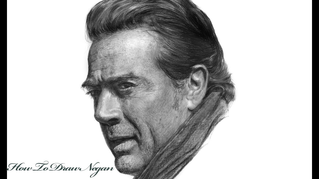 How To Draw Negan|Jeffrey Dean Morgan| Walking Dead Step By Step ...