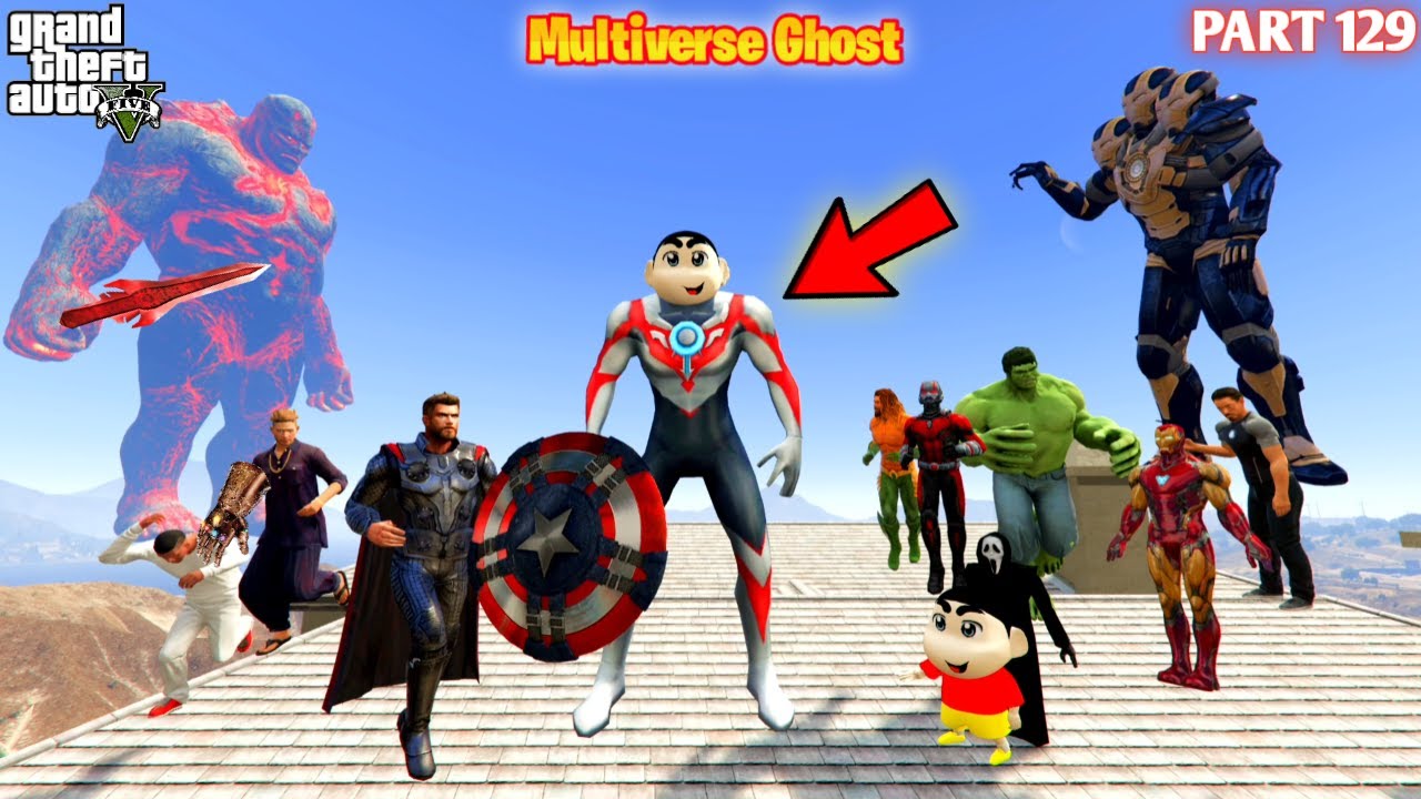 Multiverse Ghost Shin Chan Become Captain America Can Thor Save in GTA5 ...