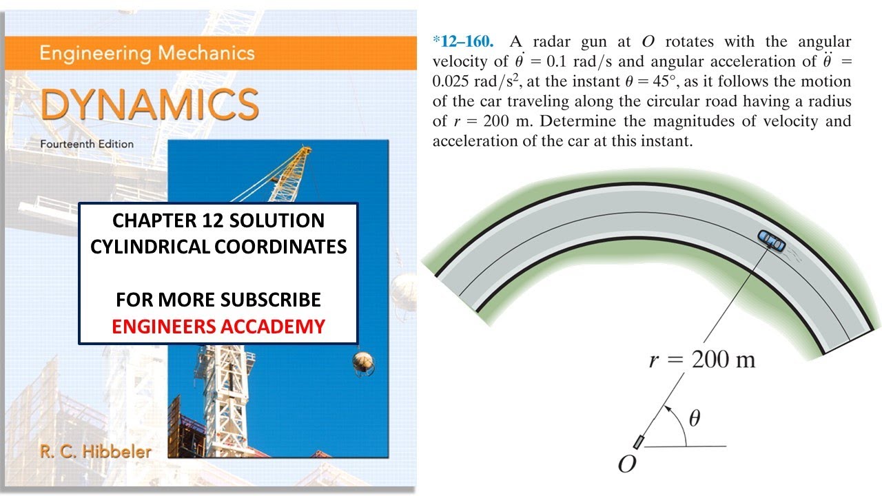 12-160 Curvilinear Motion: Cylindrical Components | Hibbeler Dynamics ...