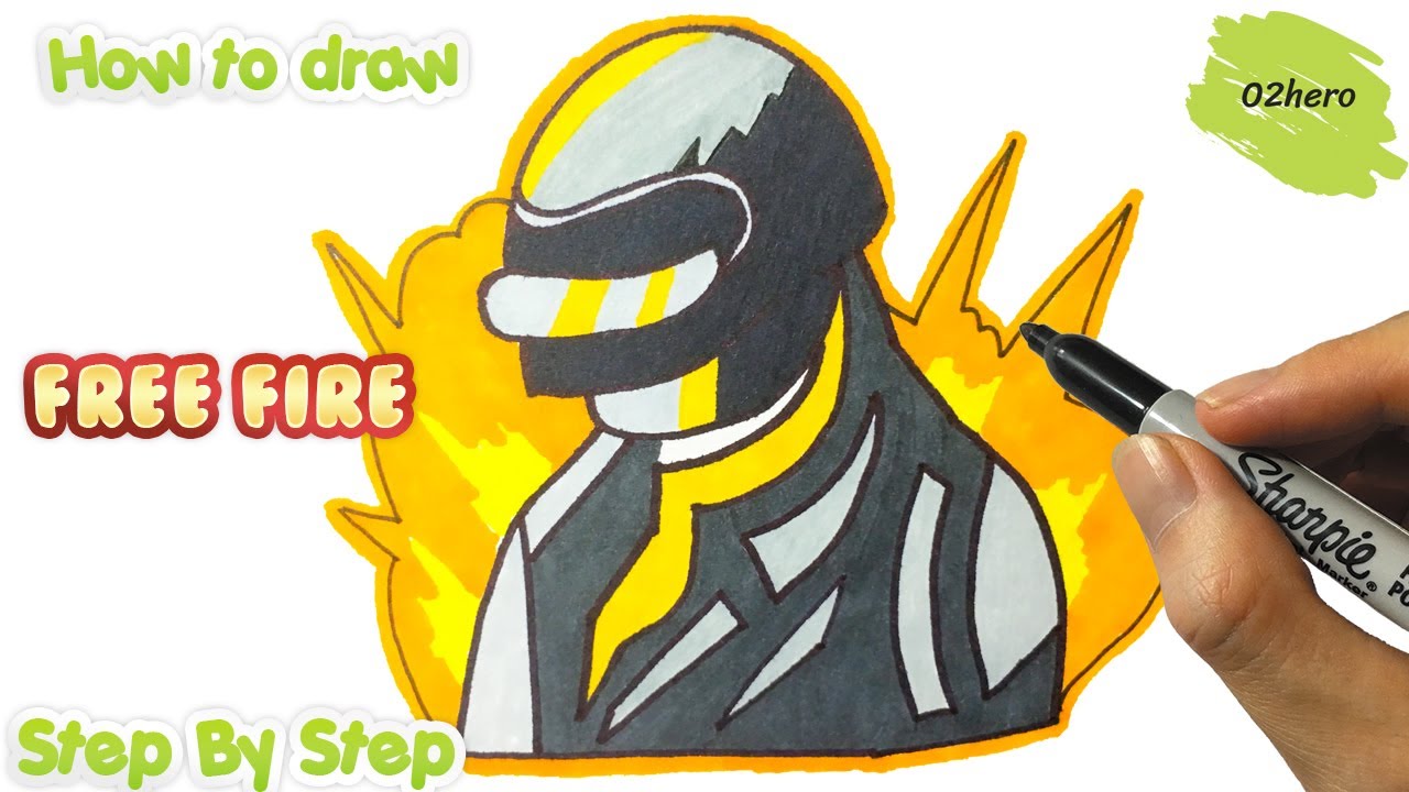 How To Draw Free Fire Step By Step | 02hero drawing - YouTube