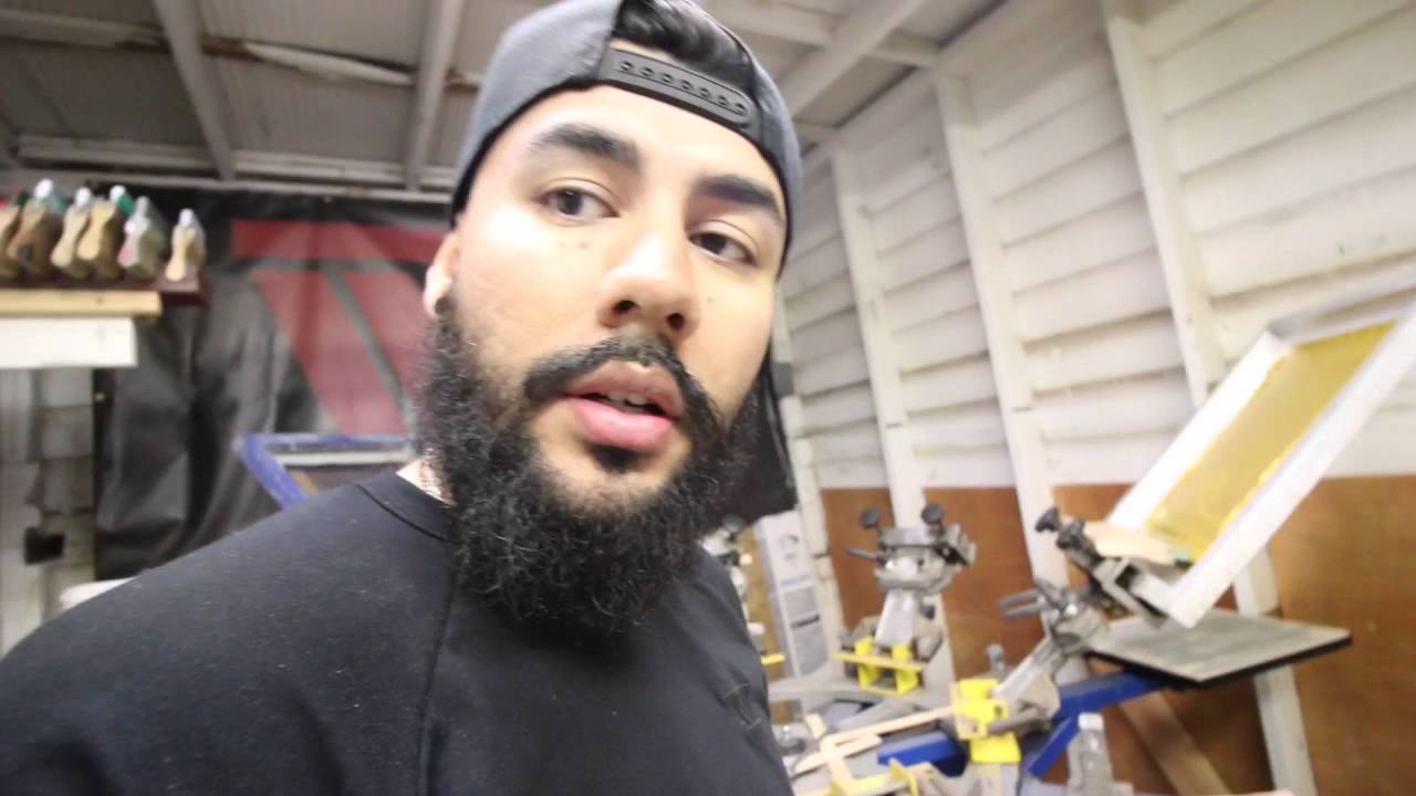 Screen print (two color design) - YouTube