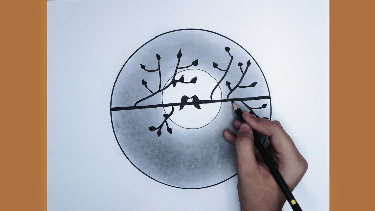 Beautiful circle scenery drawing | circle drawing for beginners ...