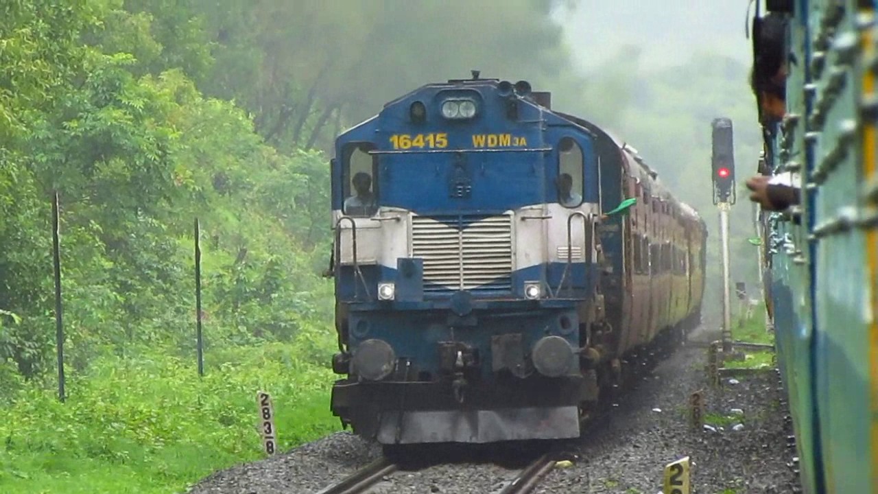 Classic Combination | Mandovi Express | Monsoon | Indian Railways - YouTube