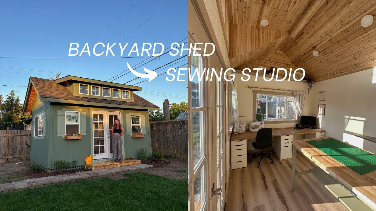 Sewing Studio Tour | Shed Build | Sewing Room Organization - YouTube