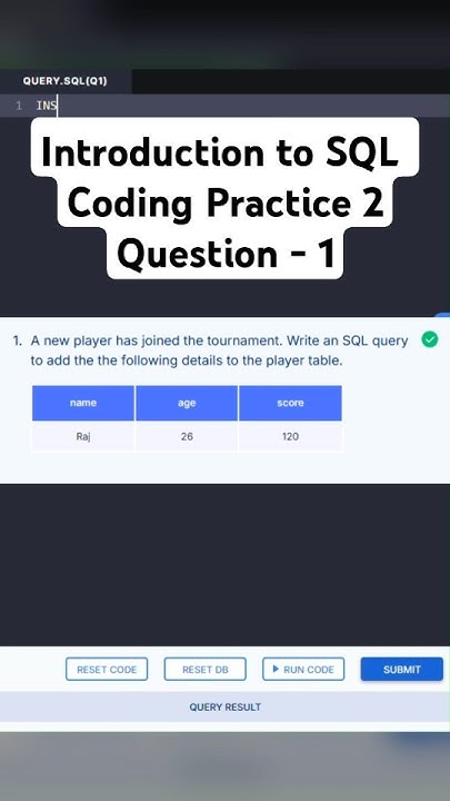 Introduction To Sql Coding Practice 2 Question 1 Nxt Wave Shorts Programming Database