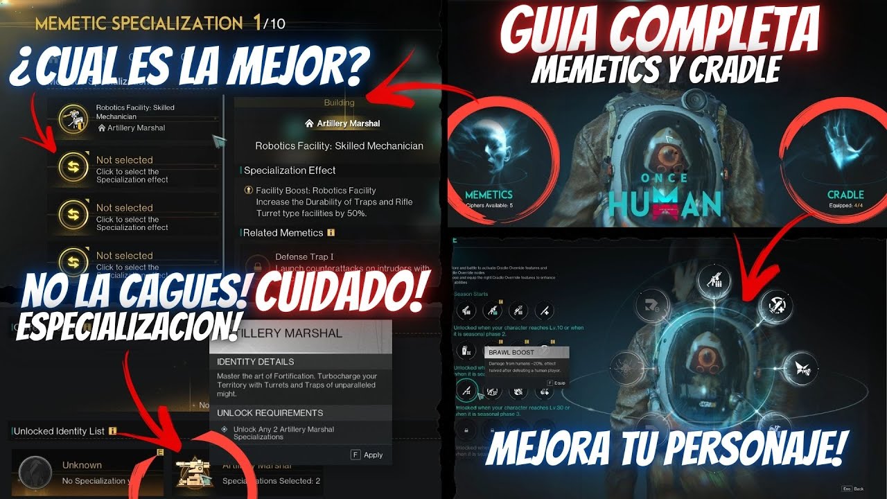 NO LA CAGUES! GUIA ESPECIALIZACION de MEMETIC y GUIA de CRADLE | ONCE ...