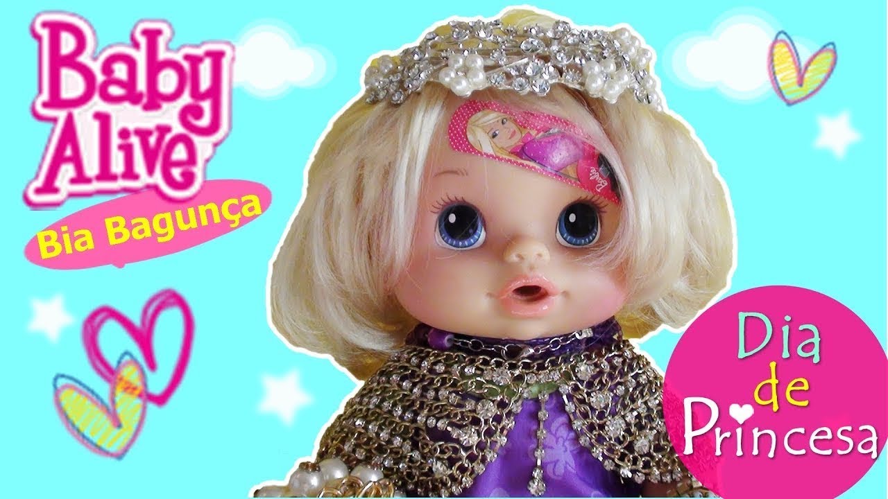 Minha Baby Alive Bia Bagunça em DIA de PRINCESA - DisneySurpresa - YouTube