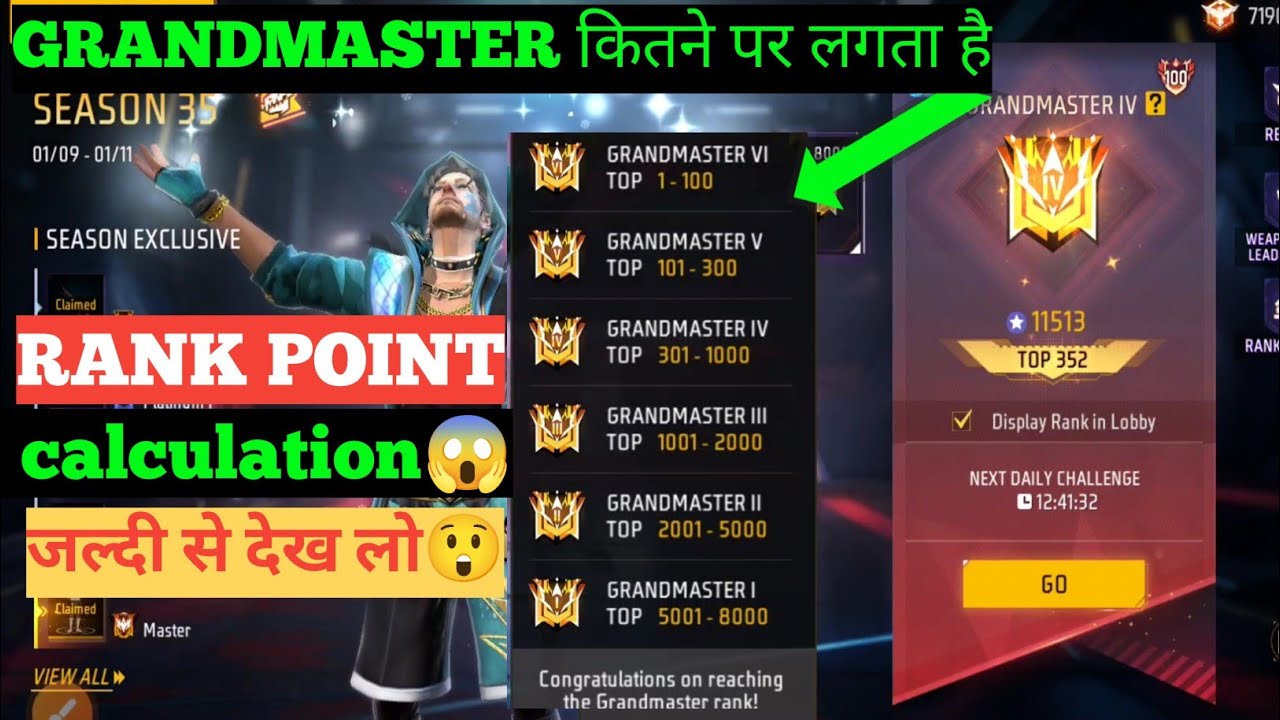 How Rank Point is Calculated in Garena Freefire? | How to Reach ...