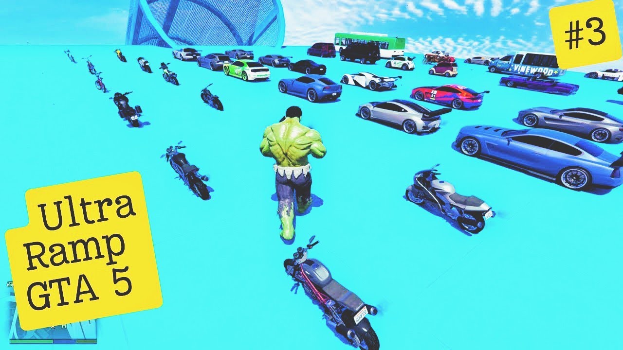 GTA 5 Hulk Ultra ramps Compilation (Bike, cars, Bus, mini micro ...