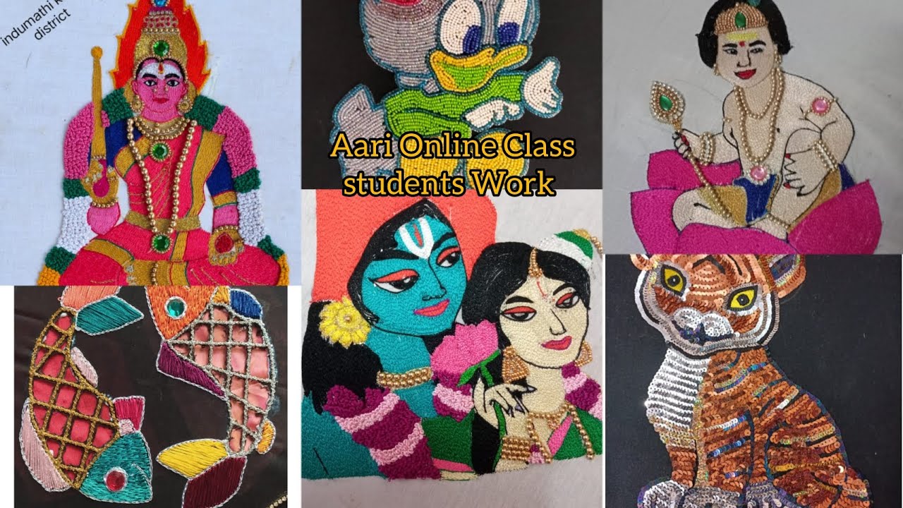 Wonderful!!! Amazing!!!! Aari Online class Students work nice #aari# ...