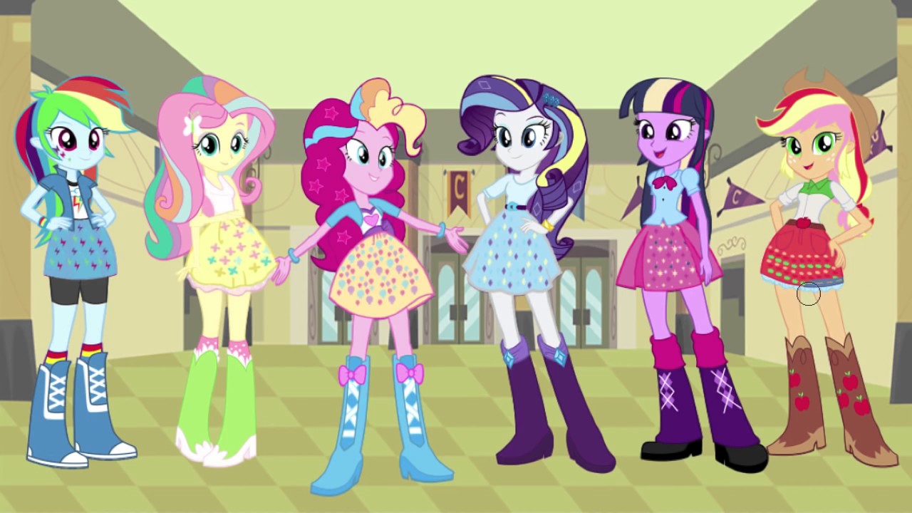MY LITTLE PONY EQUESTRIA GIRLS Mane 6 Transform Into RAINBOW POWER MLP ...