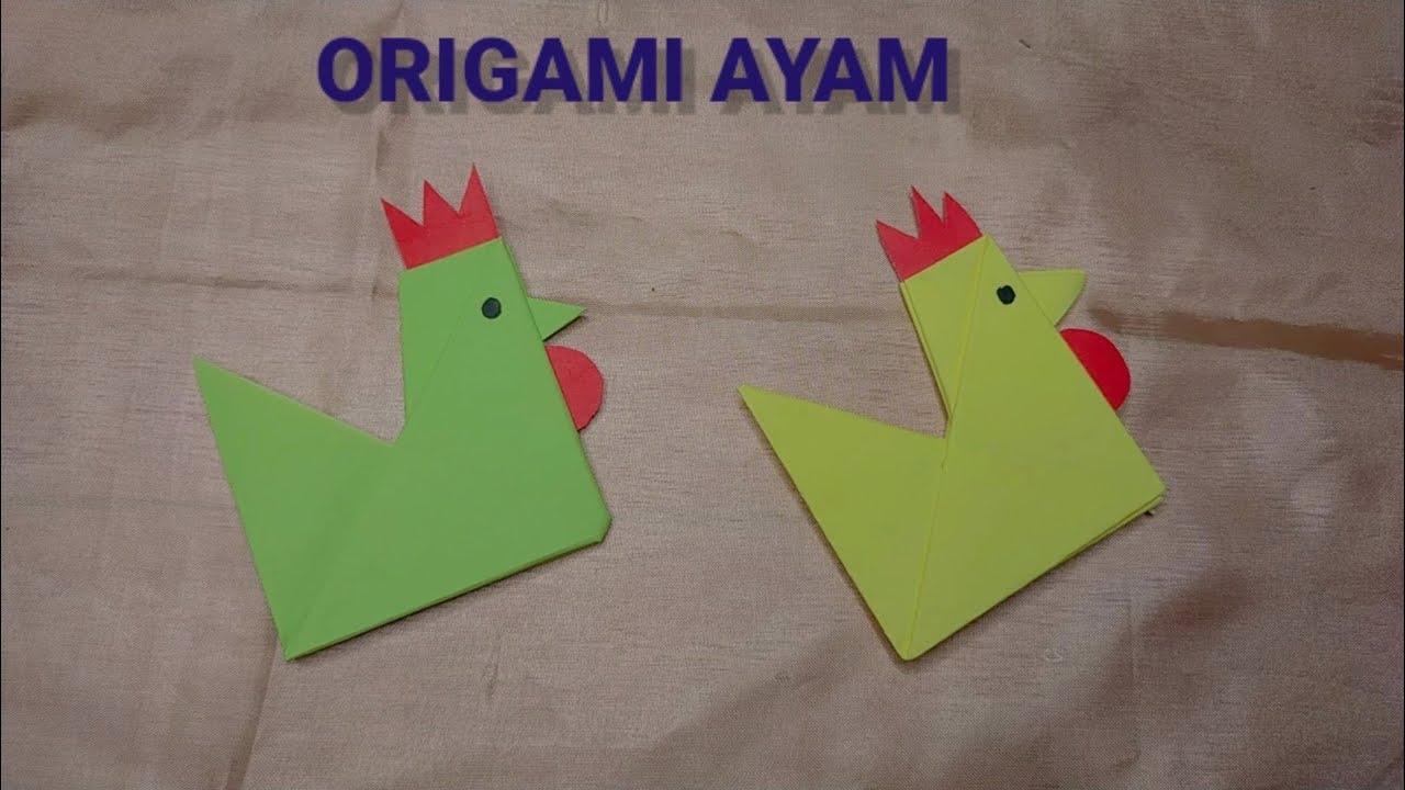 cara membuat origami ayam II origami ayam - YouTube