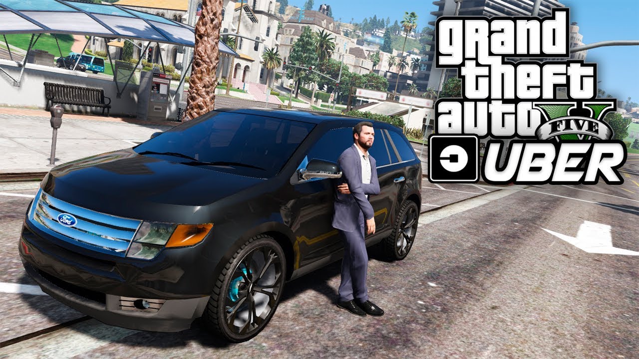 GTA V UBER - TRABALHANDO COM O FORD EDGE - YouTube