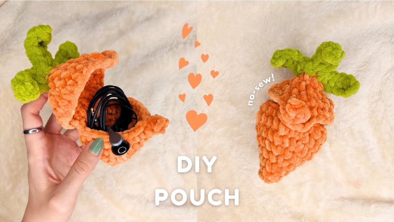Crochet Plushie Carrot Pouch Tutorial🥕Beginner Friendly Crochet Mini ...