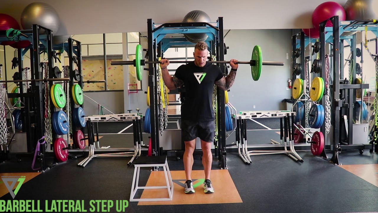 Barbell Lateral Step Up - YouTube