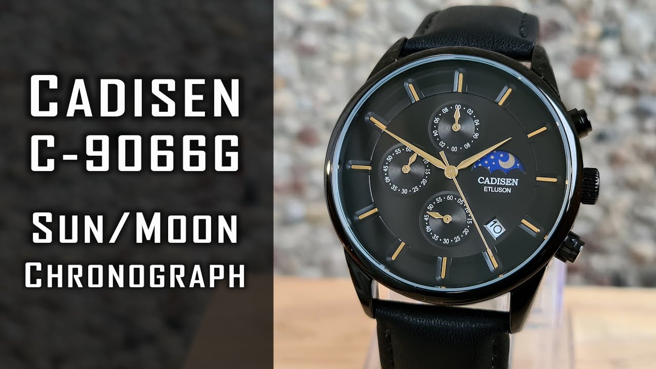 Cadisen C-9066G chronograph sun/moon quartz watch review #284 # ...