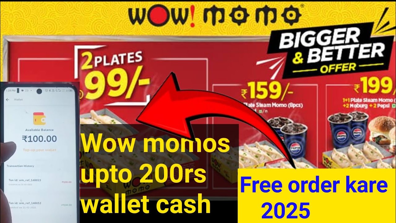 Wow Moms free food order kare 2025 | Wow momos free wallet cash upto ...
