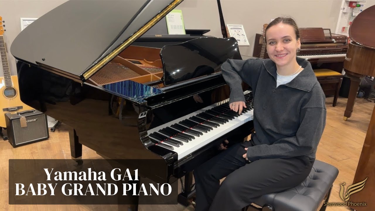 Yamaha GA1 Space-Friendly Baby Grand Piano in Black Polyester | Review ...