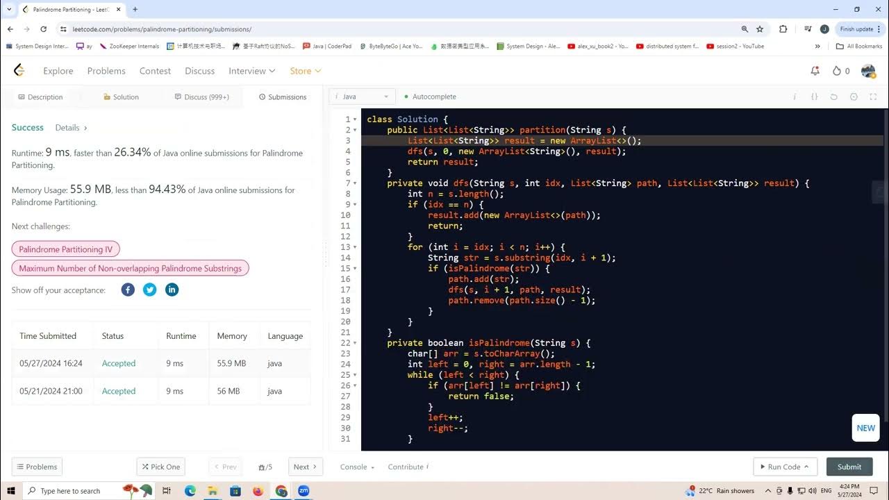131. Palindrome Partitioning - YouTube