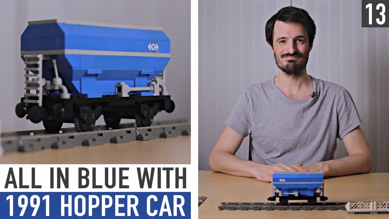 All in blue with 1991 LEGO® Train set 4536 "Blue Hopper Car" - YouTube