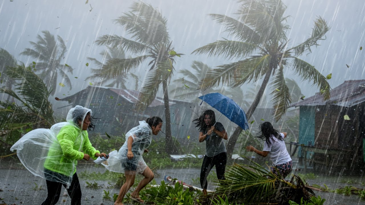 The Rainstorm and Strong Wind in my Village is very scary | Natural ...