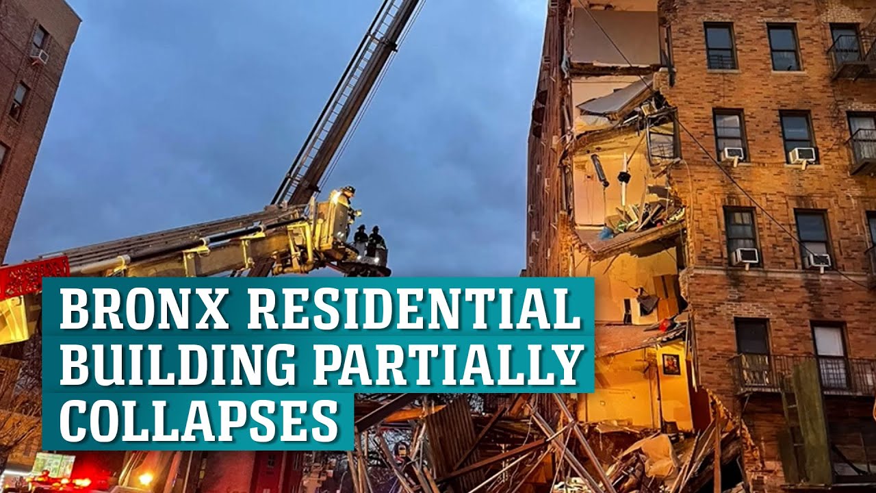 Bronx residential building partially collapses - YouTube