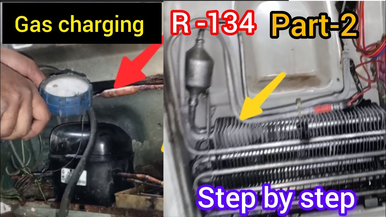 How To Charge Gas/Refrigerant In A Refrigerator - R134A Freon ⚡fridge ...