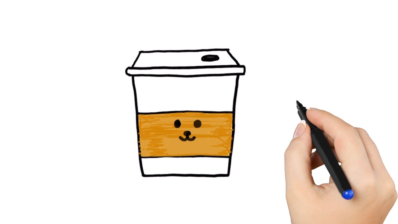 How to draw take out Coffee Cup | Easy drawing for kids - YouTube