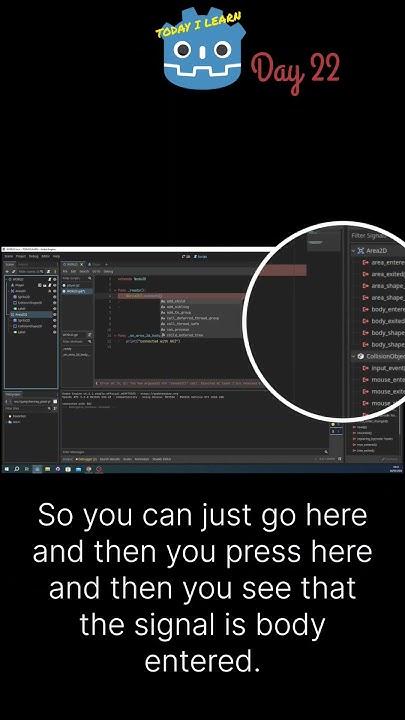 Connect Signal Using Code In Godot - Today I Learn Day 22 - YouTube