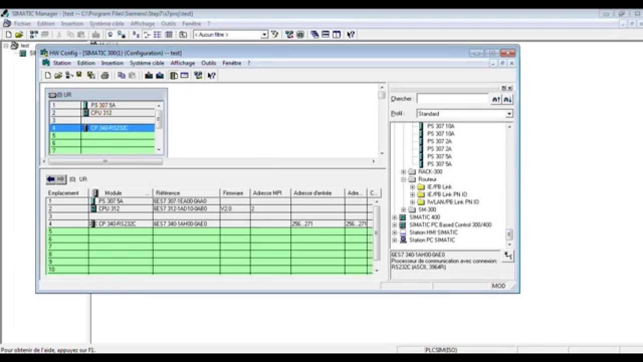 Configuration Matériel automate simens S7-300 - YouTube