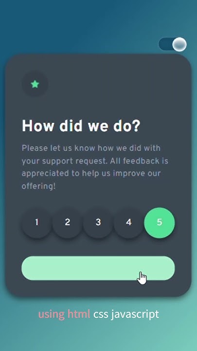 How To Design Interactive Rating Component Using Html Css Javascript