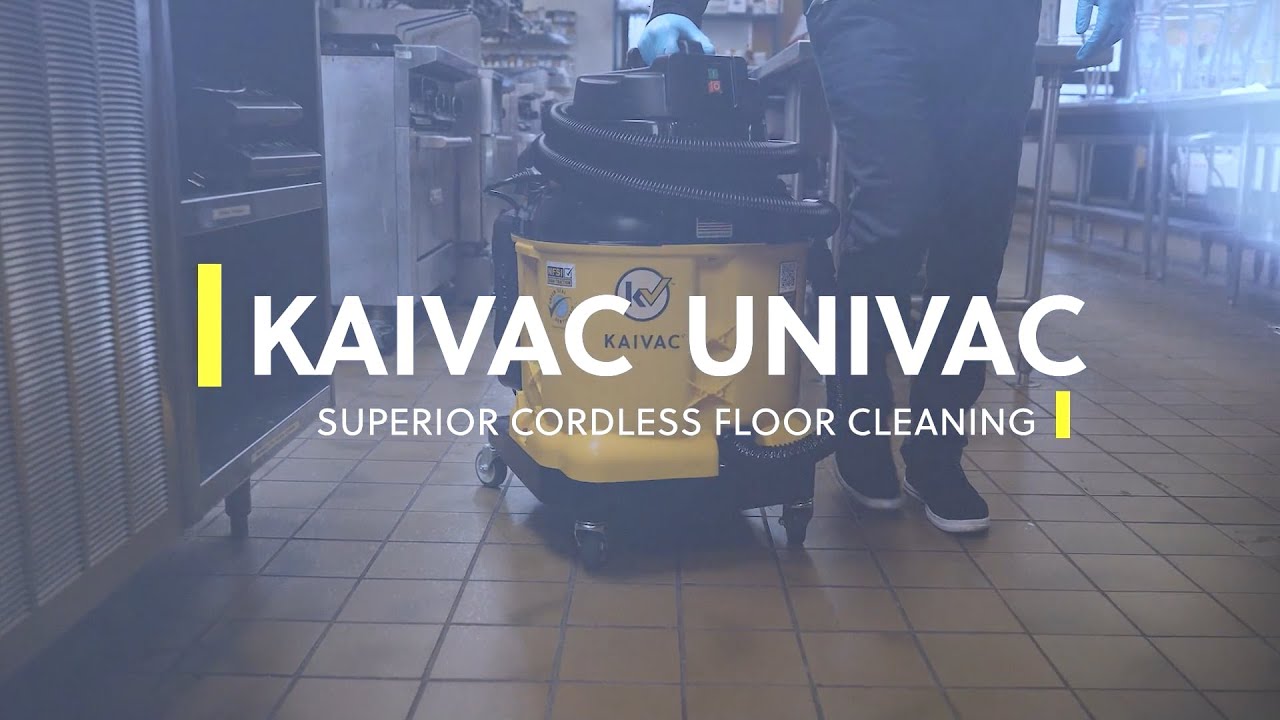 Kaivac UniVac® for Cleaning Greasy Commercial Kitchen Floors - YouTube