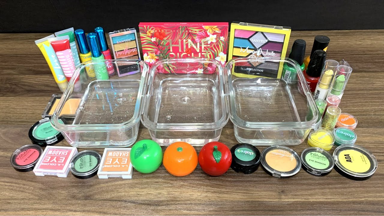 Tropical Paradise - Red Green Yellow Orange - Mix Makeup into Slime ...