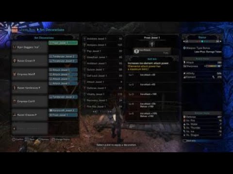 MHW / Kjarr Daggers "Ice" (Dual Blades) Build Type A - YouTube